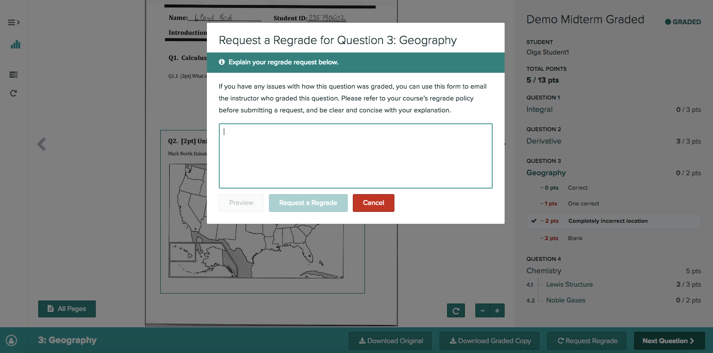 Submitting a Regrade Request – Gradescope Guides