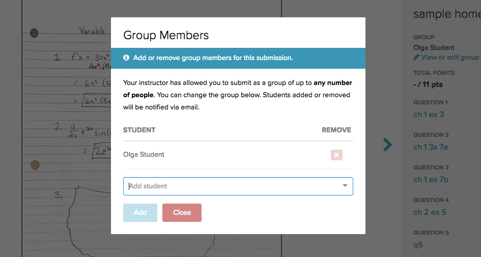 Adding Group Members to a Submission – Gradescope Guides