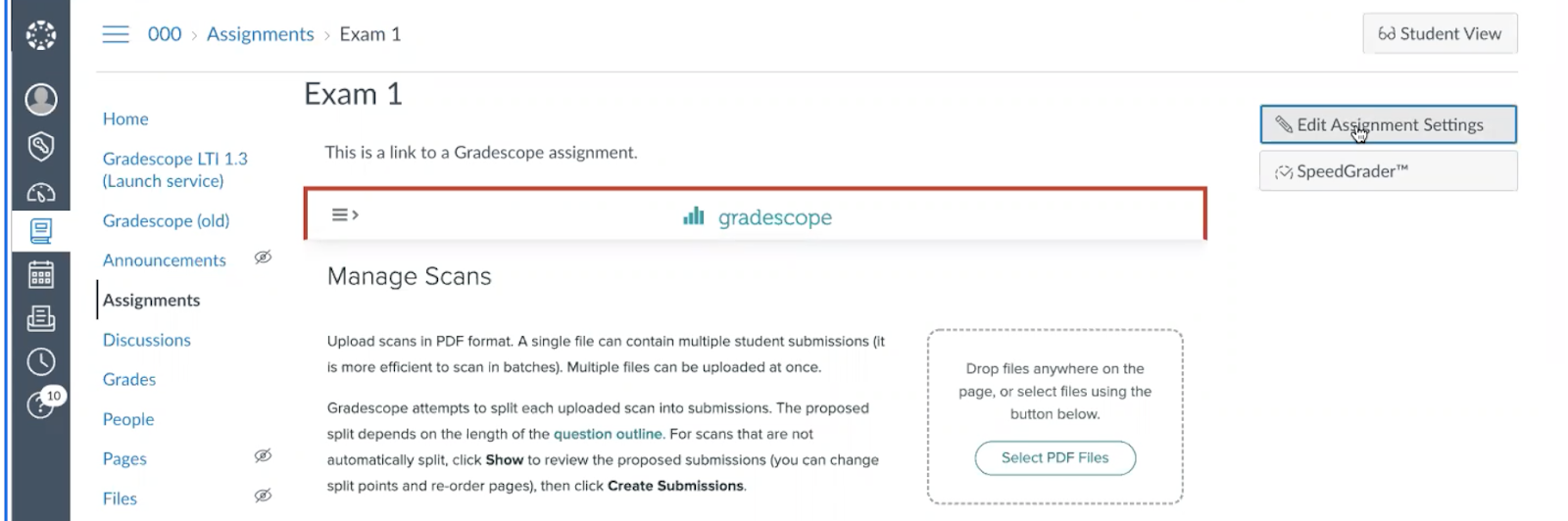 Using Gradescope LTI 1.3 with Canvas as an Instructor – Gradescope Guides
